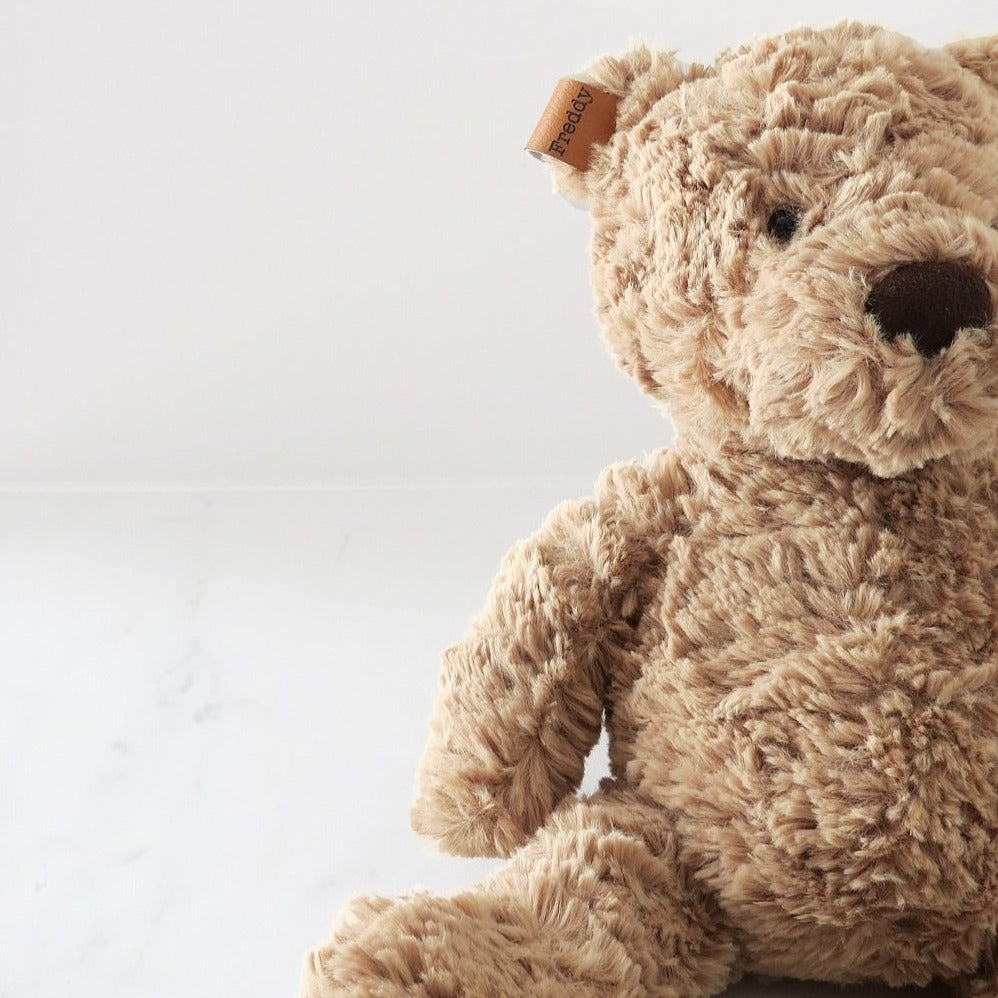 CUSTOM - stuffed animal name tag - 0.75 x 2 Inch Faux Leather – GrainDeep